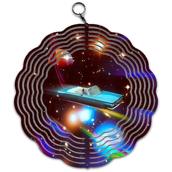 Design | Amazing Vintage Car Travelling On Space Design Wind Spinner ...